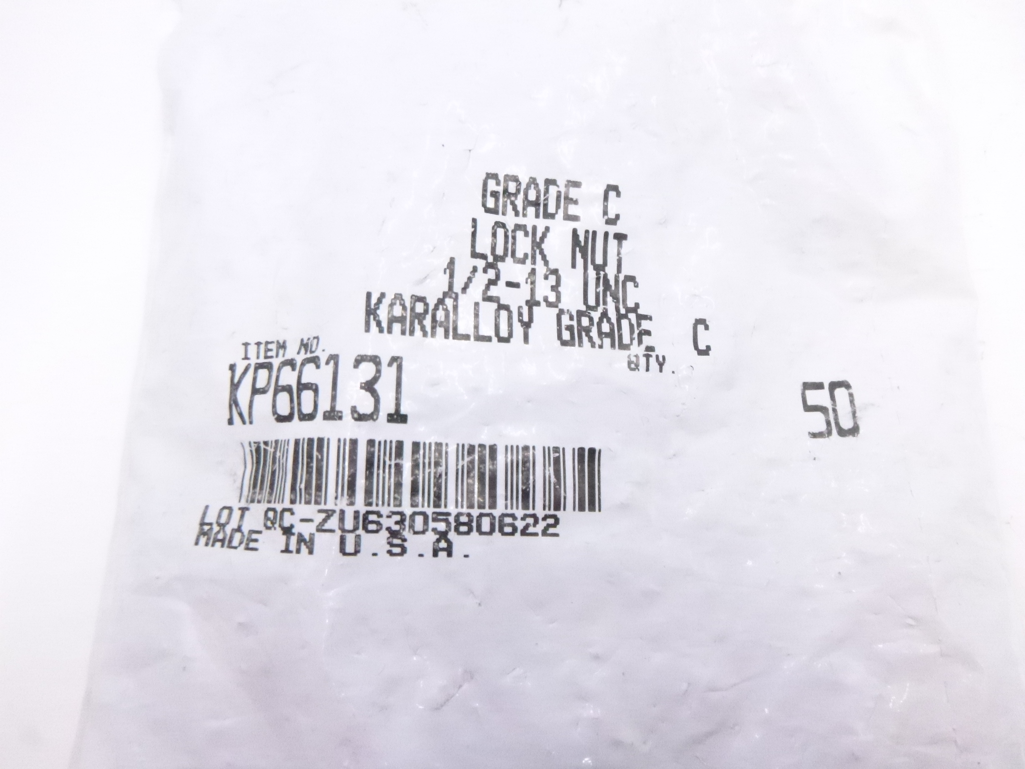 50 Pack KP66131 Hex Lock Nut Distorted Thread 1/2-13 Grade C - OneClick ...