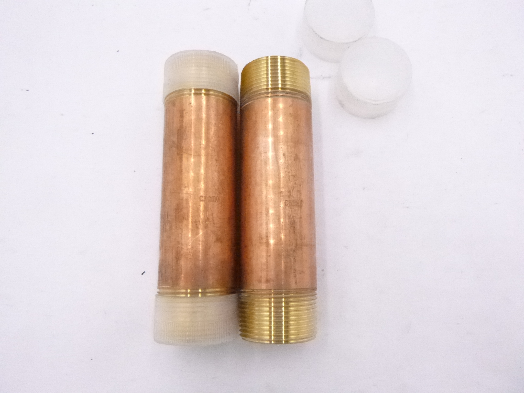 2 Pack 6" x 1-1/4" MNPT Red Brass Conduit Pipe Nipples - OneClick Warehouse