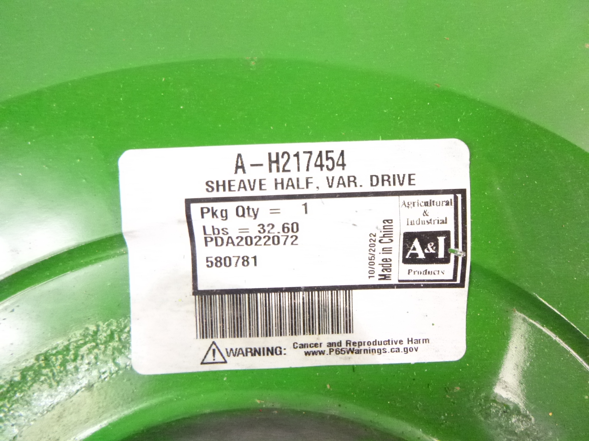 A&I H217454 Feeder House Drive Outer Half Sheave for 9660 S650 S670 ...