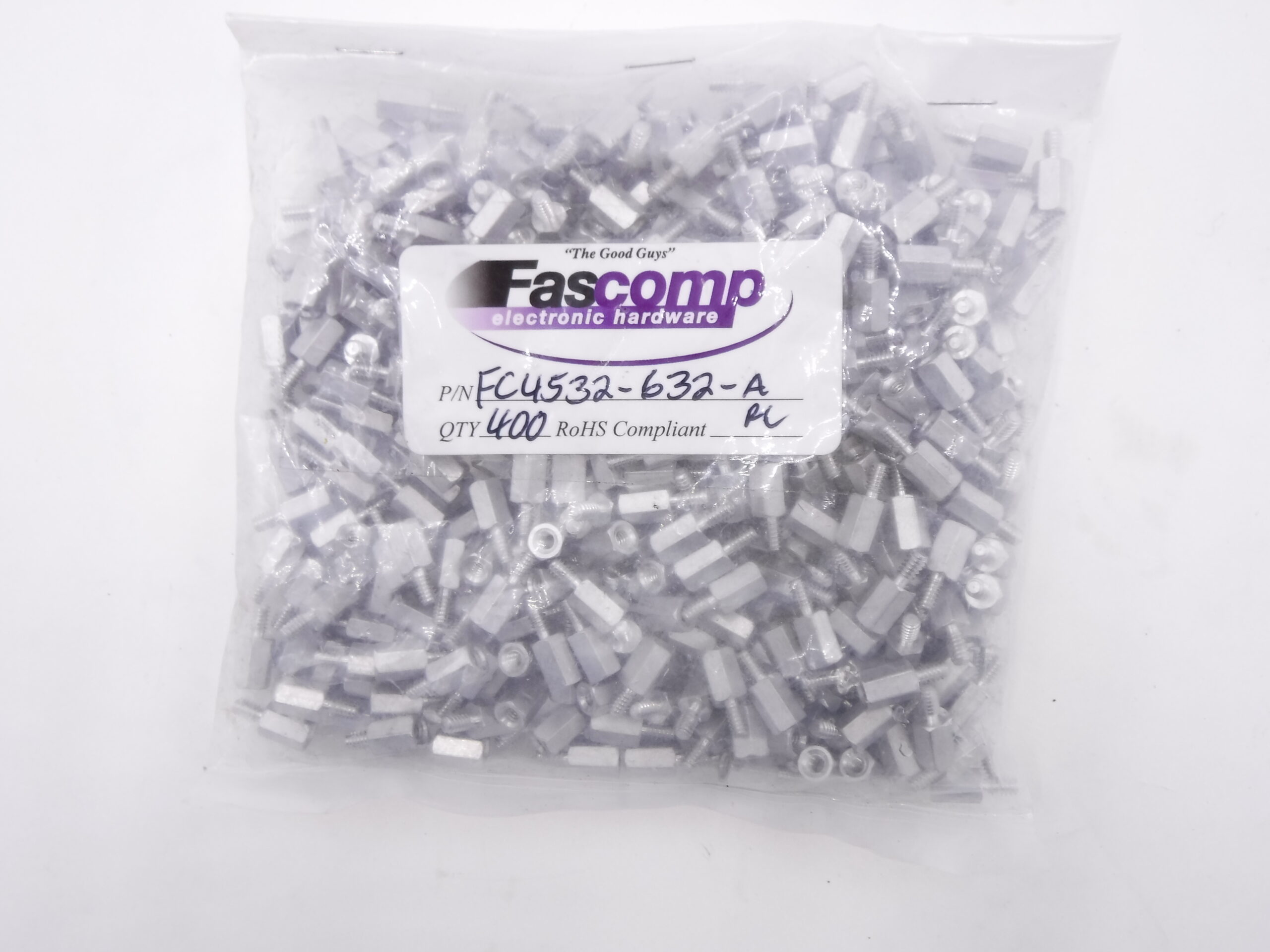 400 Pack Fascomp 4532-632-A Hardware Spacers and Standoffs 1/4 HEX 3/8 ...