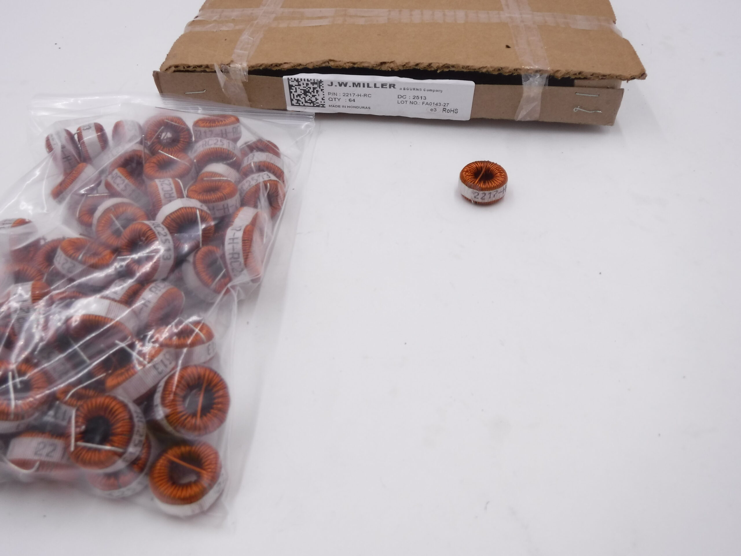 64 Pack J.W. Miller 2217-H-RC 2513 Power Inductors 270uH 15% Horizontal ...