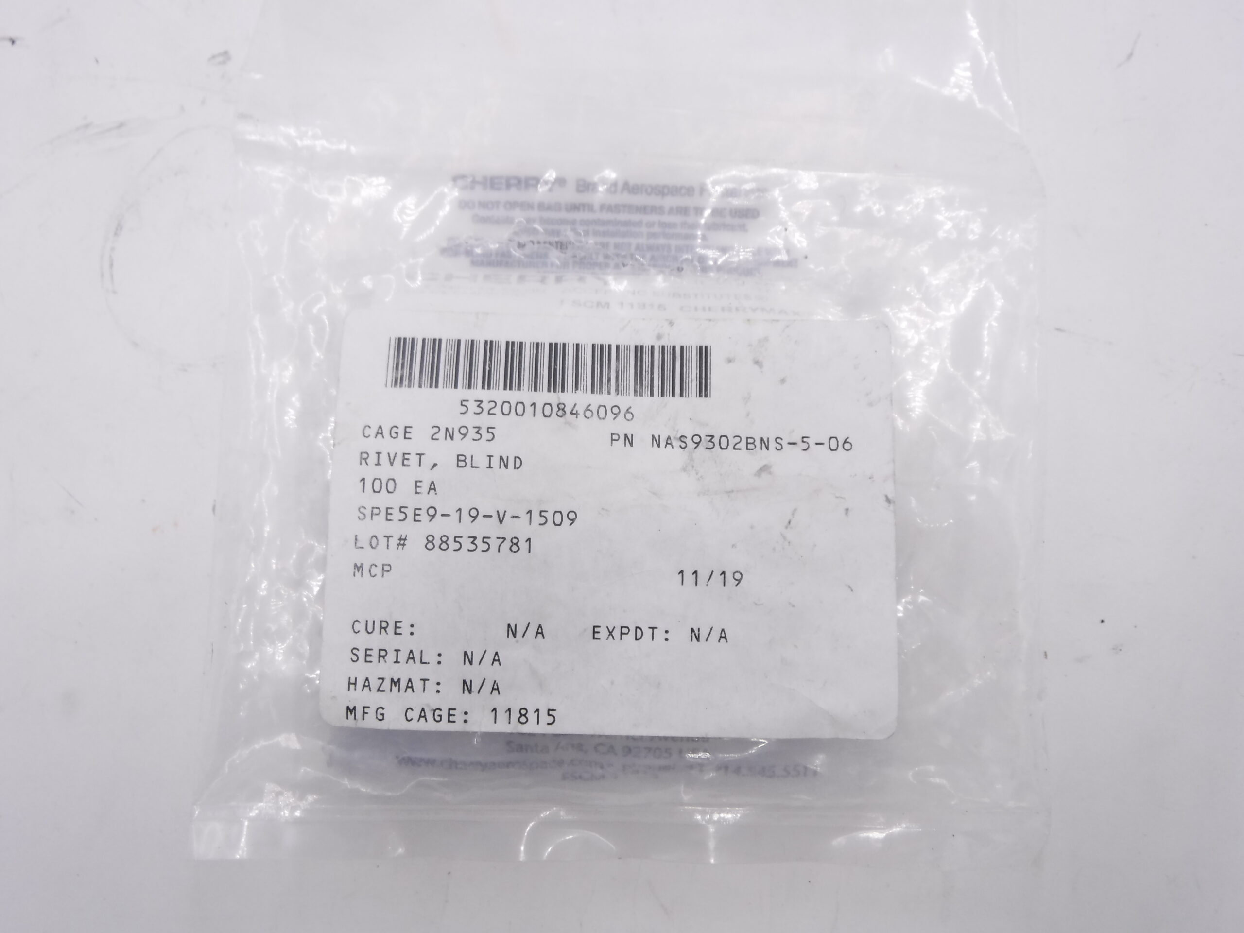 100 Pack Blind Rivets Dia 5/32", Grip Range 0.313" - 0.375" 100° Flush ...