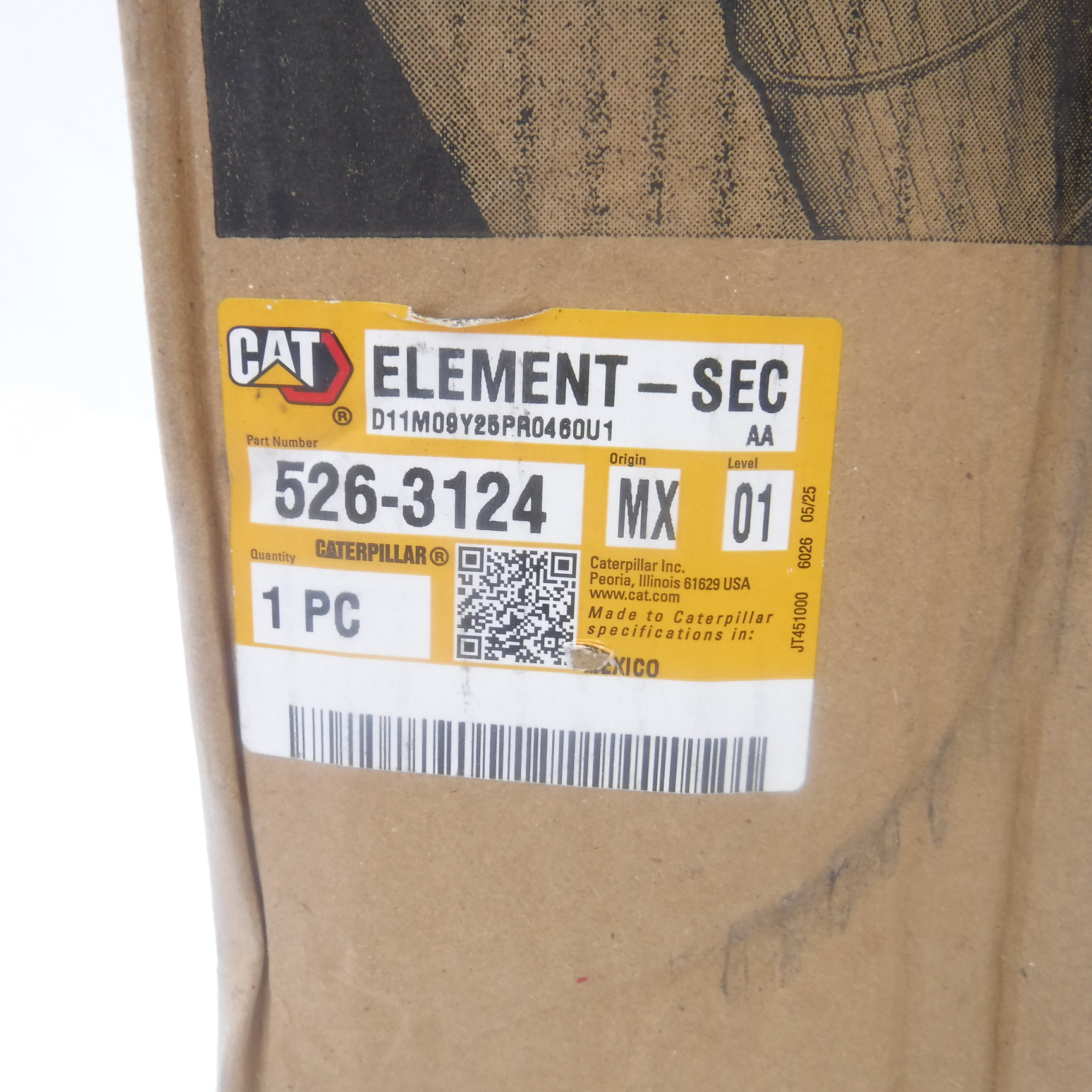 OEM CAT 526-3124 Standard Efficiency Engine Air Filter Secondary for ...