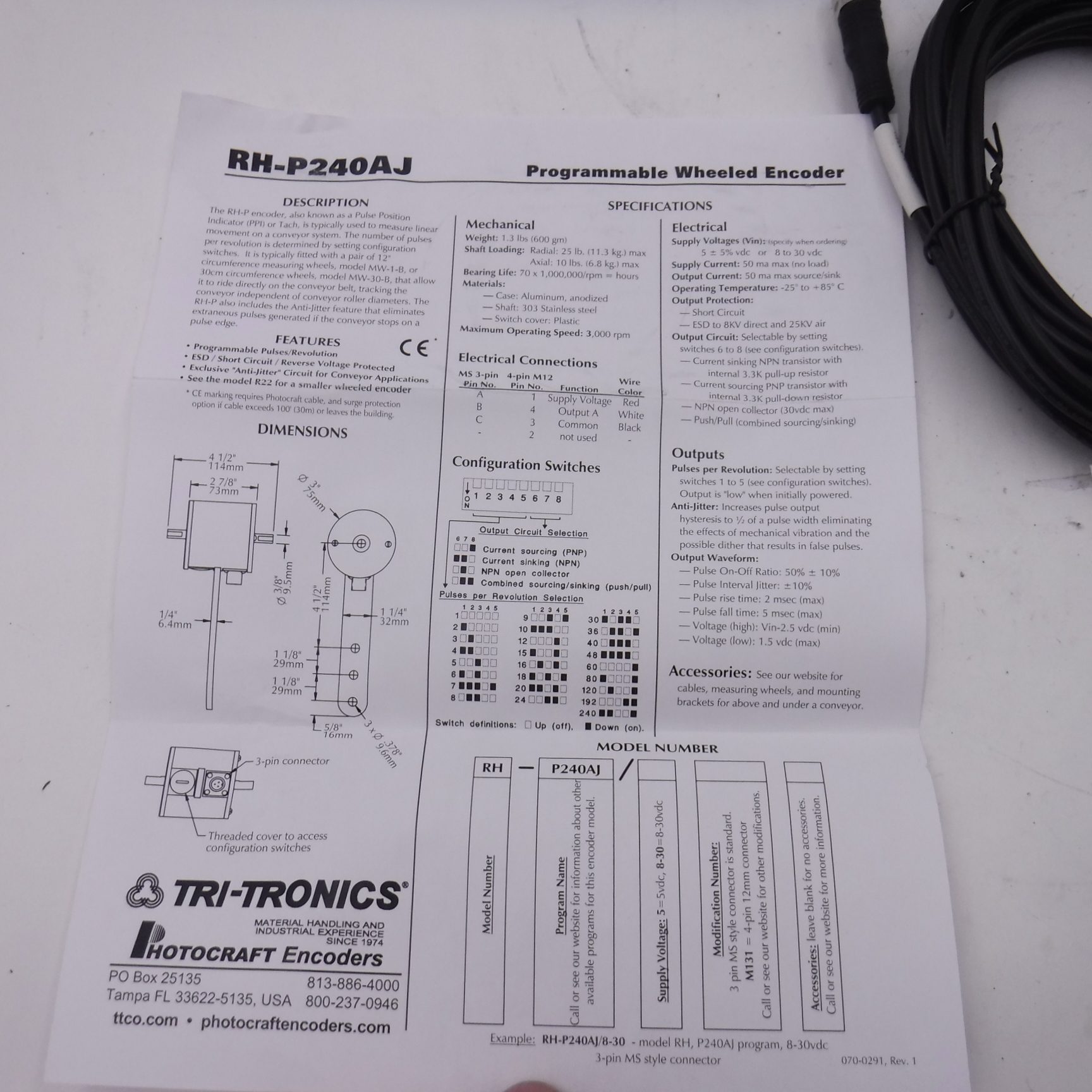 INCOMPLETE Tri-Tronics RH-P240AJ/8-30 M131 MW1-UB1-20 Programmable ...