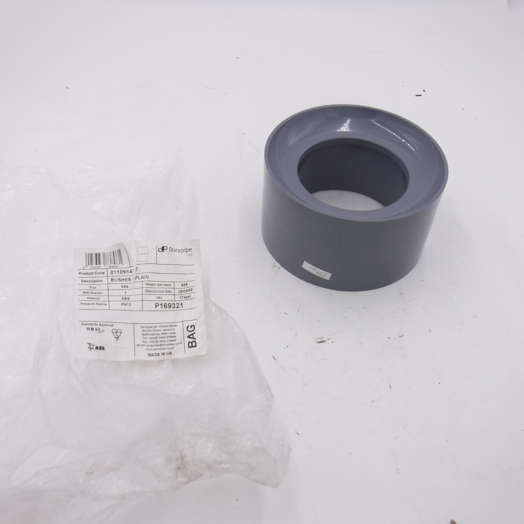 Durapipe 01109147 DP ABS Reducing Bush 109147 6 x 4 - OneClick Warehouse